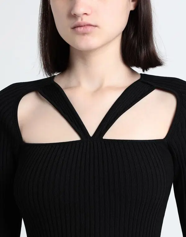 GANNI Ribbed Knit Dress With Cutout Detail