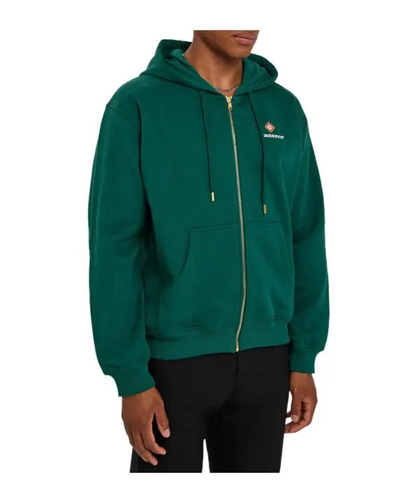 Casablanca Hooded Zip-through Cotton Sweatshirt