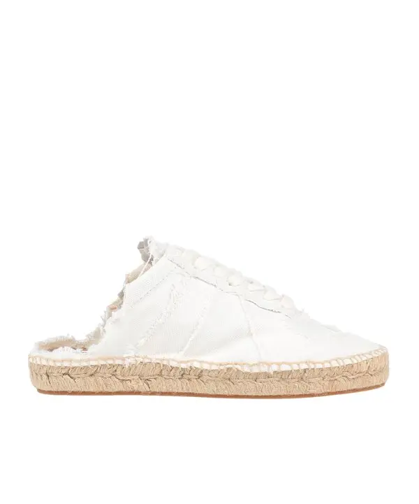 MAISON MARGIELA Minimal Lace-up Canvas Flats - White