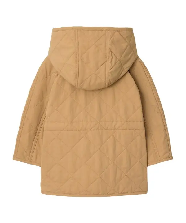 Burberry Quilted Hooded Jacket With Embroidered Equestrian Knight Design