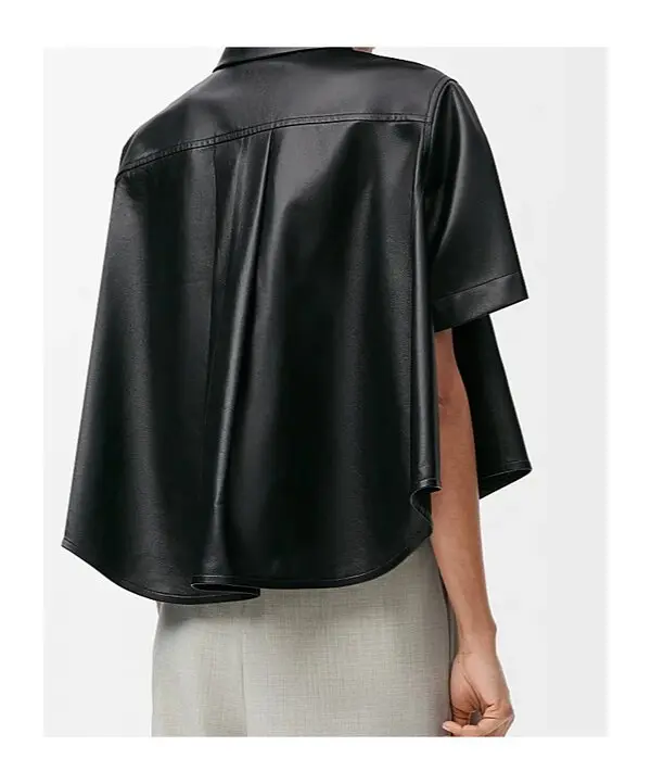 Loewe Short Sleeve Trapeze Shirt In Nappa Lambskin