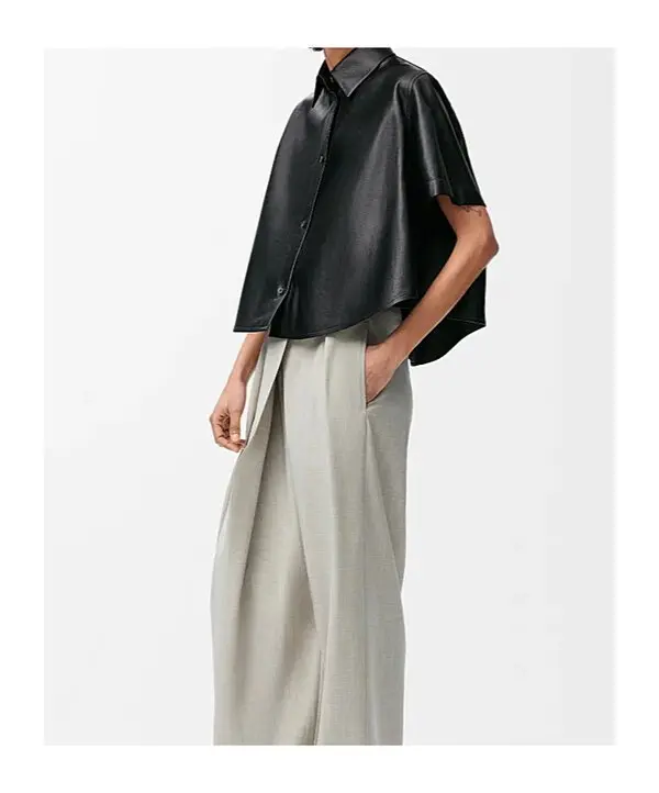 Loewe Short Sleeve Trapeze Shirt In Nappa Lambskin