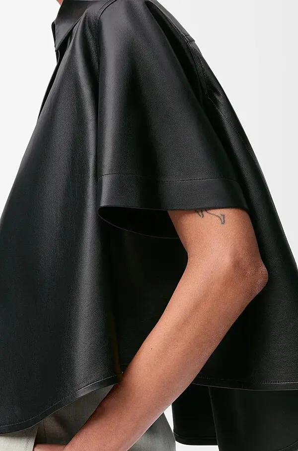 Loewe Short Sleeve Trapeze Shirt In Nappa Lambskin