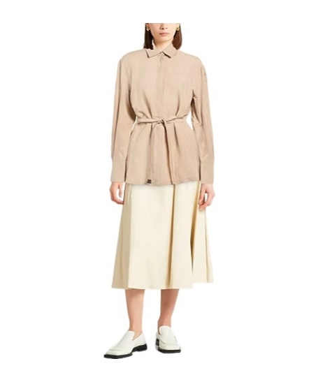 Max Mara Long Sleeve Taffeta Shirt With Belt