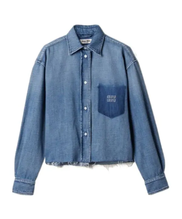 Miu Miu Long Sleeve Denim Shirt