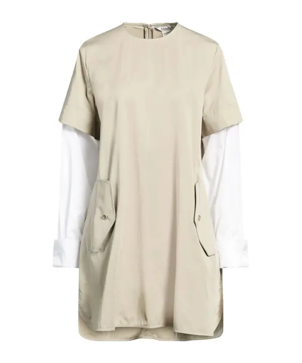 Max Mara Two-tone Trumpet Skirt With Long Sleeves And Pockets