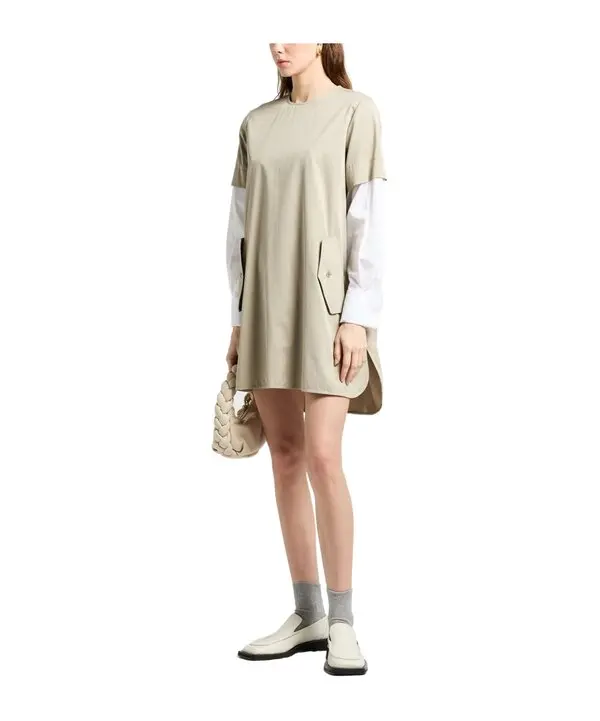 Max Mara Two-tone Trumpet Skirt With Long Sleeves And Pockets