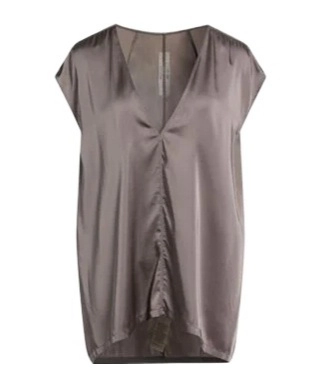 Rick Owens Solid-color Satin Short-sleeved Top