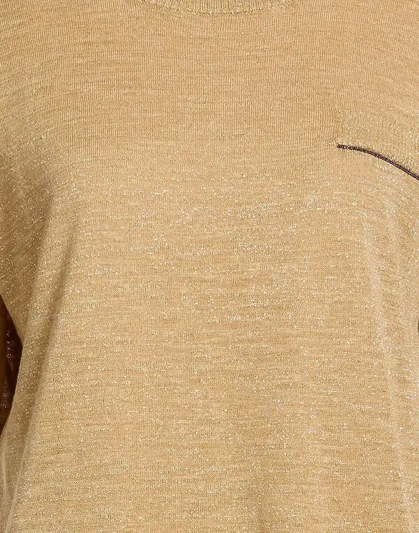 Brunello Cucinelli Metallic Knit Crewneck Dress