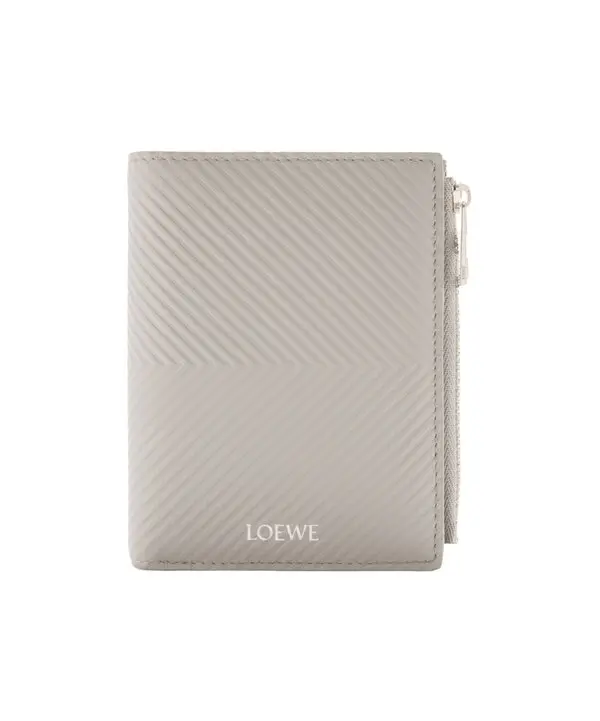 Loewe Slim Compact Wallet In Textured Classic Calfskin