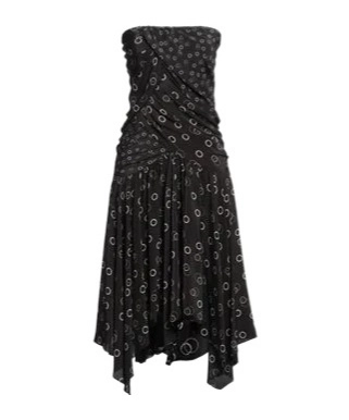Isabel Marant Étoile Crepe Frills Two-tone Deep Neckline Sleeveless Mini Dress