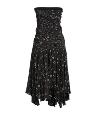 Isabel Marant Étoile Crepe Frills Two-tone Deep Neckline Sleeveless Mini Dress