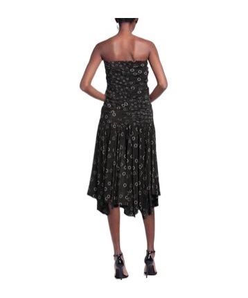 Isabel Marant Étoile Crepe Frills Two-tone Deep Neckline Sleeveless Mini Dress