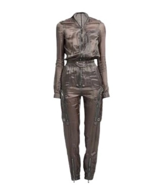 Rick Owens Two-tone Satin Long-sleeve Jumpsuit