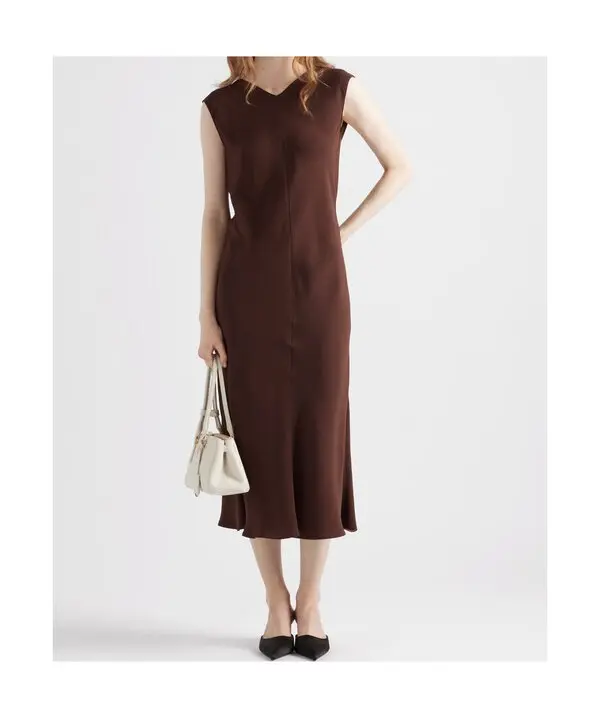 Prada Satin Crepe Midi Dress