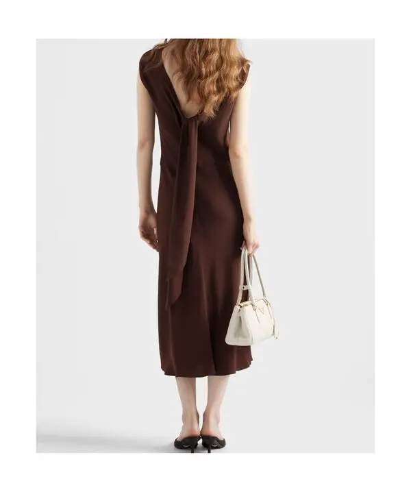 Prada Satin Crepe Midi Dress