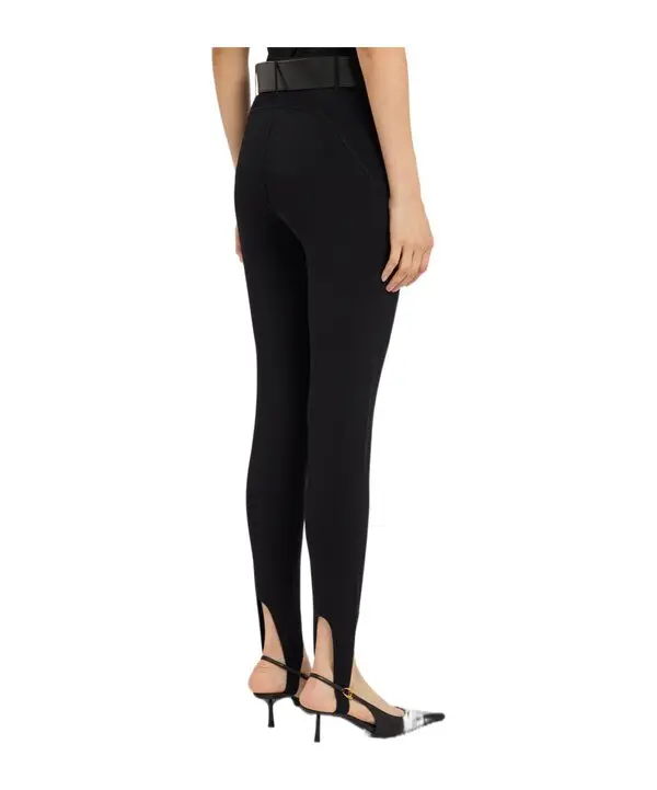 SELF-PORTRAIT Stirrup Belted Knit Leggings