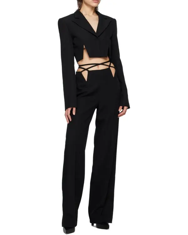 DION LEE V-wire Straight-leg Cut-out Trousers
