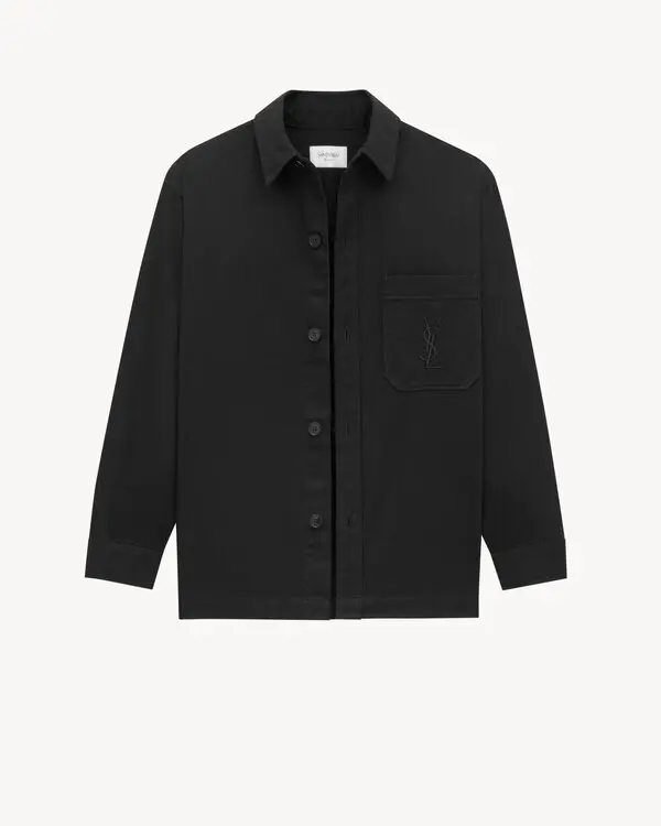 Saint Laurent Cassandre Overshirt In Cotton Linen Gabardine
