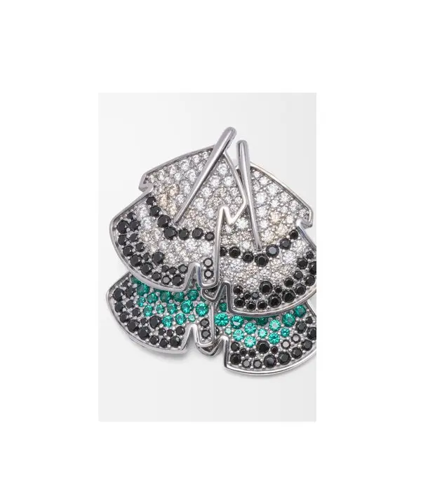 Loewe Feather Earrings In Sterling Silver And Crystals
