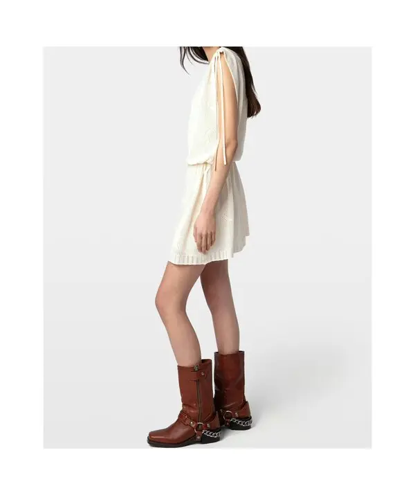 Zadig&Voltaire Alanis Crochet-knit Minidress With Cutout Wing Pattern