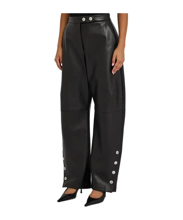 Sportmax Barrel-leg Leather Trousers