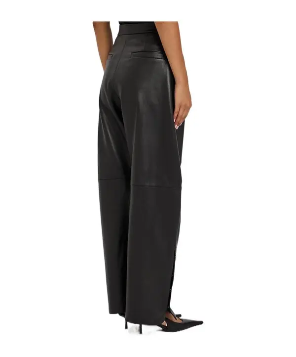 Sportmax Barrel-leg Leather Trousers