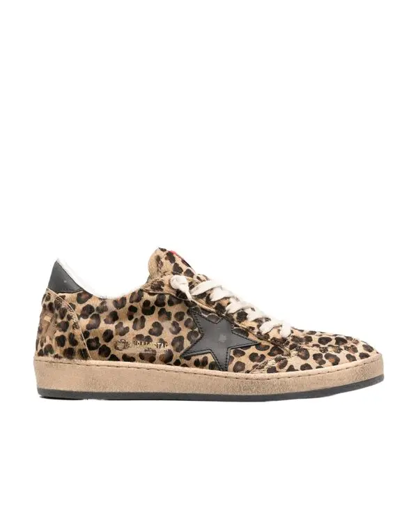 GOLDEN GOOSE Ball Star Leo-print Pony Skin Sneakers - Nude
