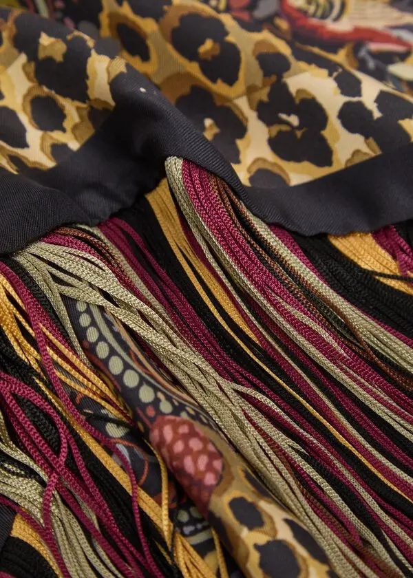Etro Printed Fringed Silk Scarf