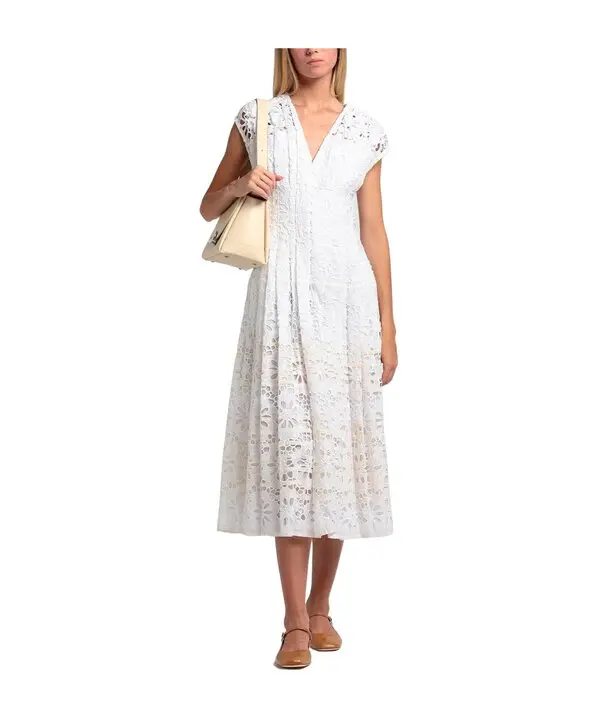 Tory Burch Solid Color Pleated Dress