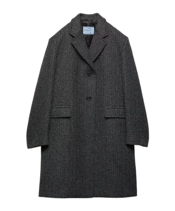 Prada Single-breasted Chevron Wool Jacket