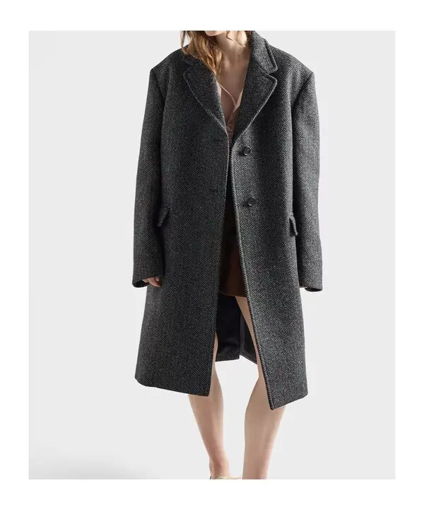 Prada Single-breasted Chevron Wool Jacket
