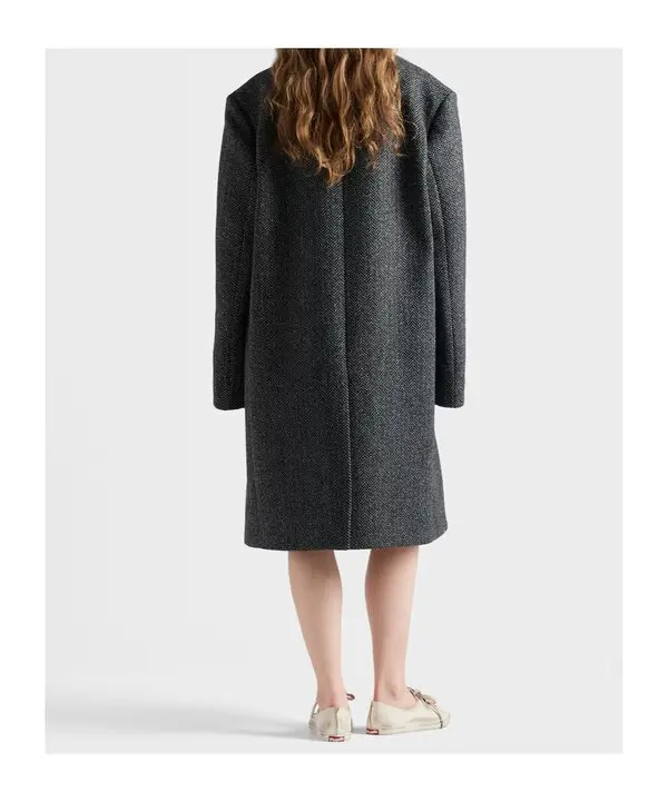 Prada Single-breasted Chevron Wool Jacket