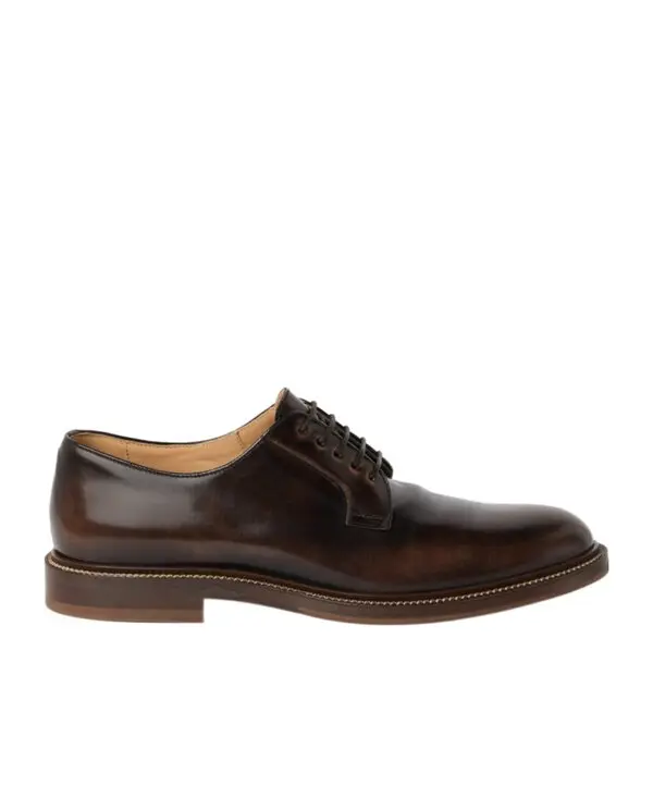 Brunello Cucinelli Burnished Leather Derby Shoes