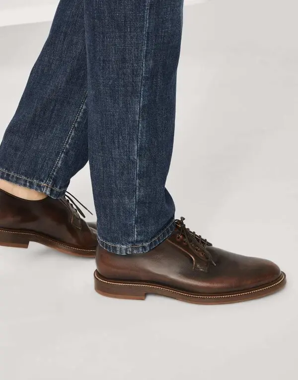 Brunello Cucinelli Burnished Leather Derby Shoes