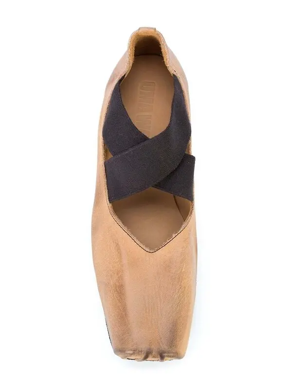 UMA WANG Square-toe Ballerina Shoes - Nude