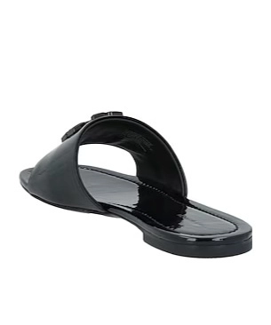 Tory Burch Minimal Patent Leather Slides - Black