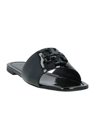 Tory Burch Minimal Patent Leather Slides - Black