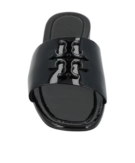 Tory Burch Minimal Patent Leather Slides - Black