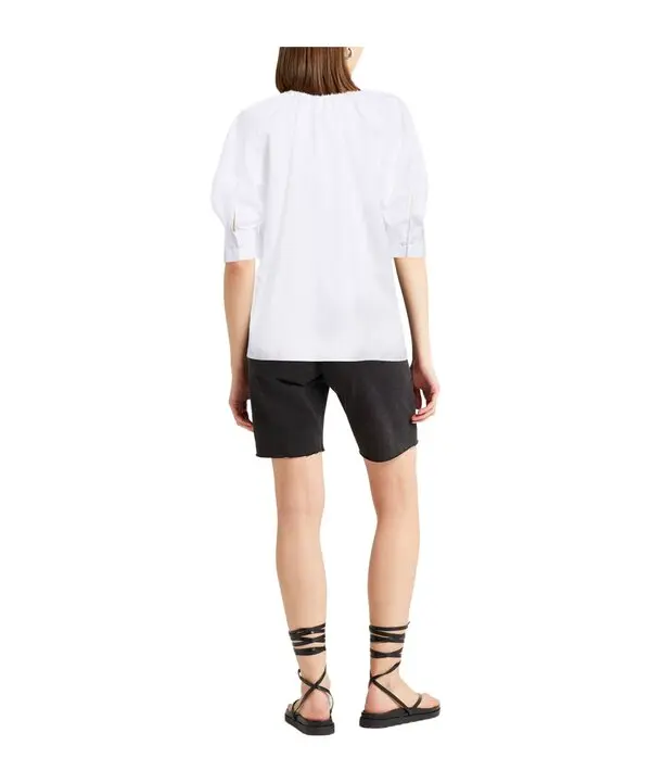 Max Mara Short Sleeve Top With Tie Detail - White