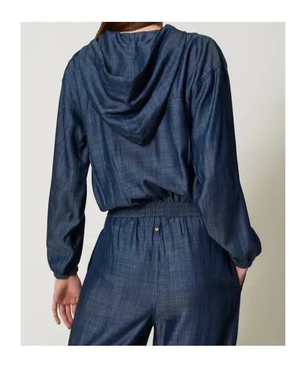 TWINSET Hooded Denim Jacket