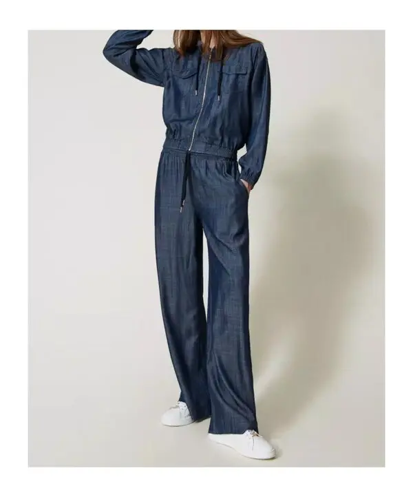 TWINSET Hooded Denim Jacket