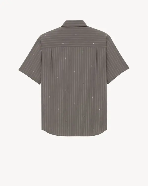 Saint Laurent Shirt In Cassandre Stripe Silk Crepe De Chine