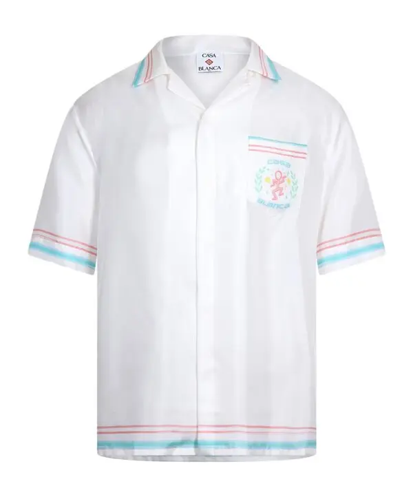 Casablanca Printed Short-sleeved Shirt - White