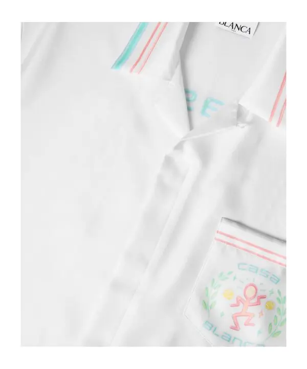 Casablanca Printed Short-sleeved Shirt - White