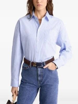 SPORTY  RICH Sporty & Rich Striped Cotton Shirt
