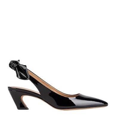 Chloé Patent Leather Pointed Toe Slingback Block Heels