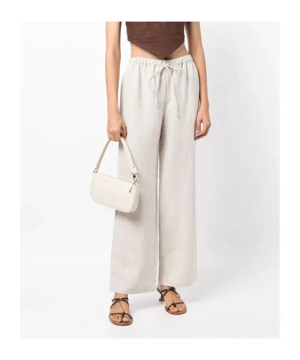 REFORMATION Olina Straight-leg Linen Trousers - Oatmeal