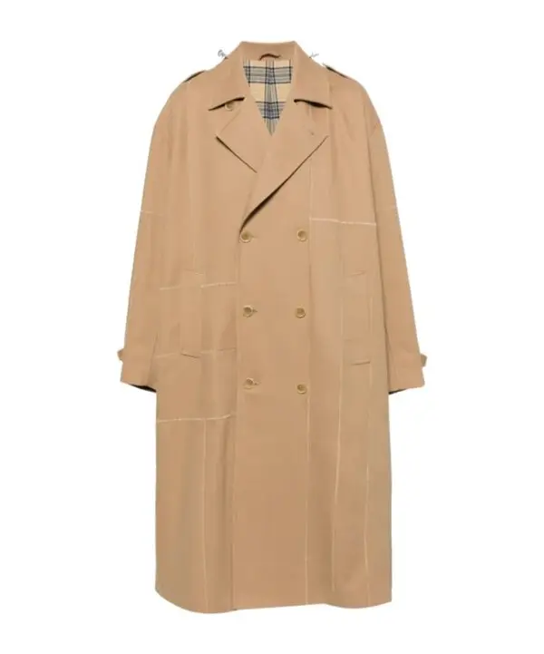 DOUBLET Double-breasted Trench Coat With Decorative Stitching
