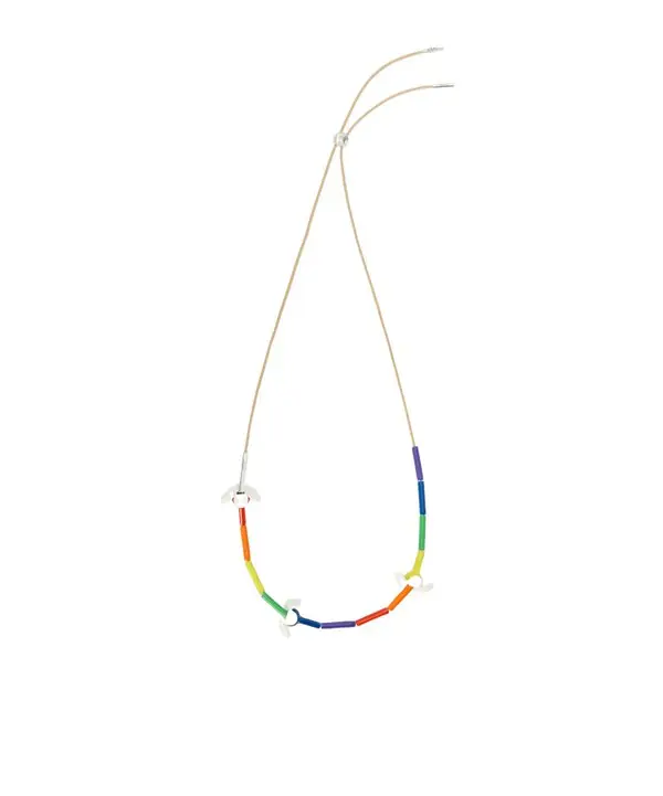 Loewe Flor Necklace In Sterling Silver And Enamel